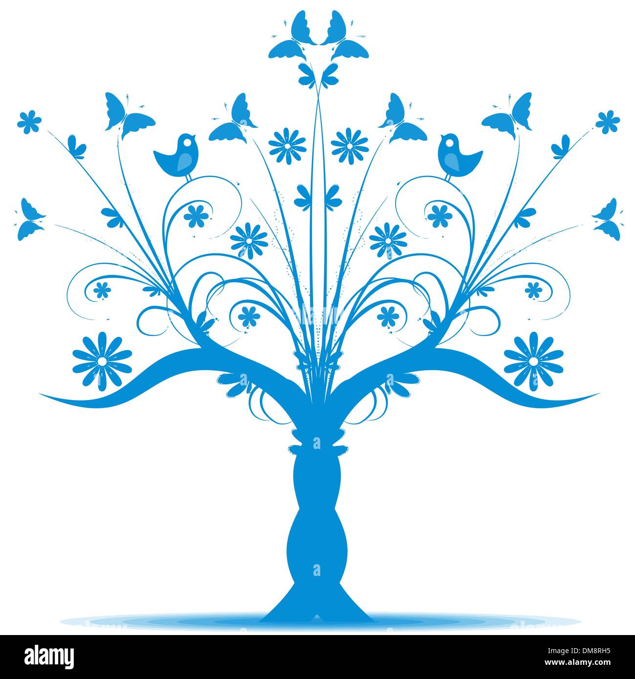 Butterfly on the tree Stock Vector Images - Alamy