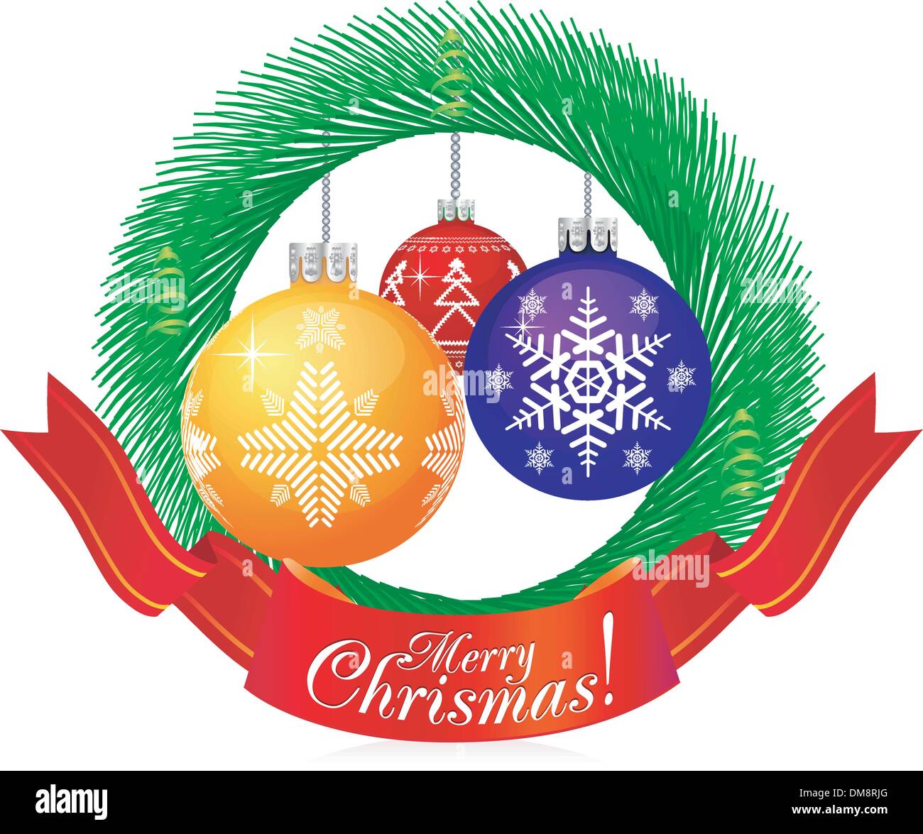 Closeup on christmas tree Stock Vector Images - Alamy