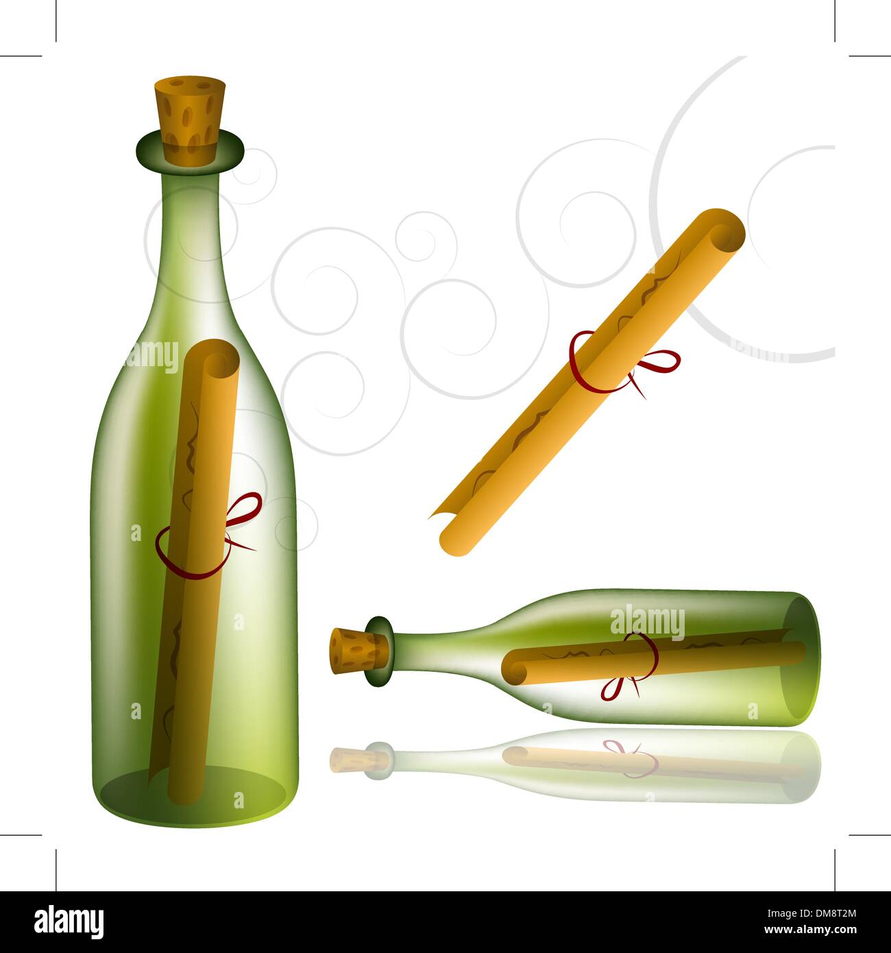Message Bottle Set Stock Vector Image & Art - Alamy