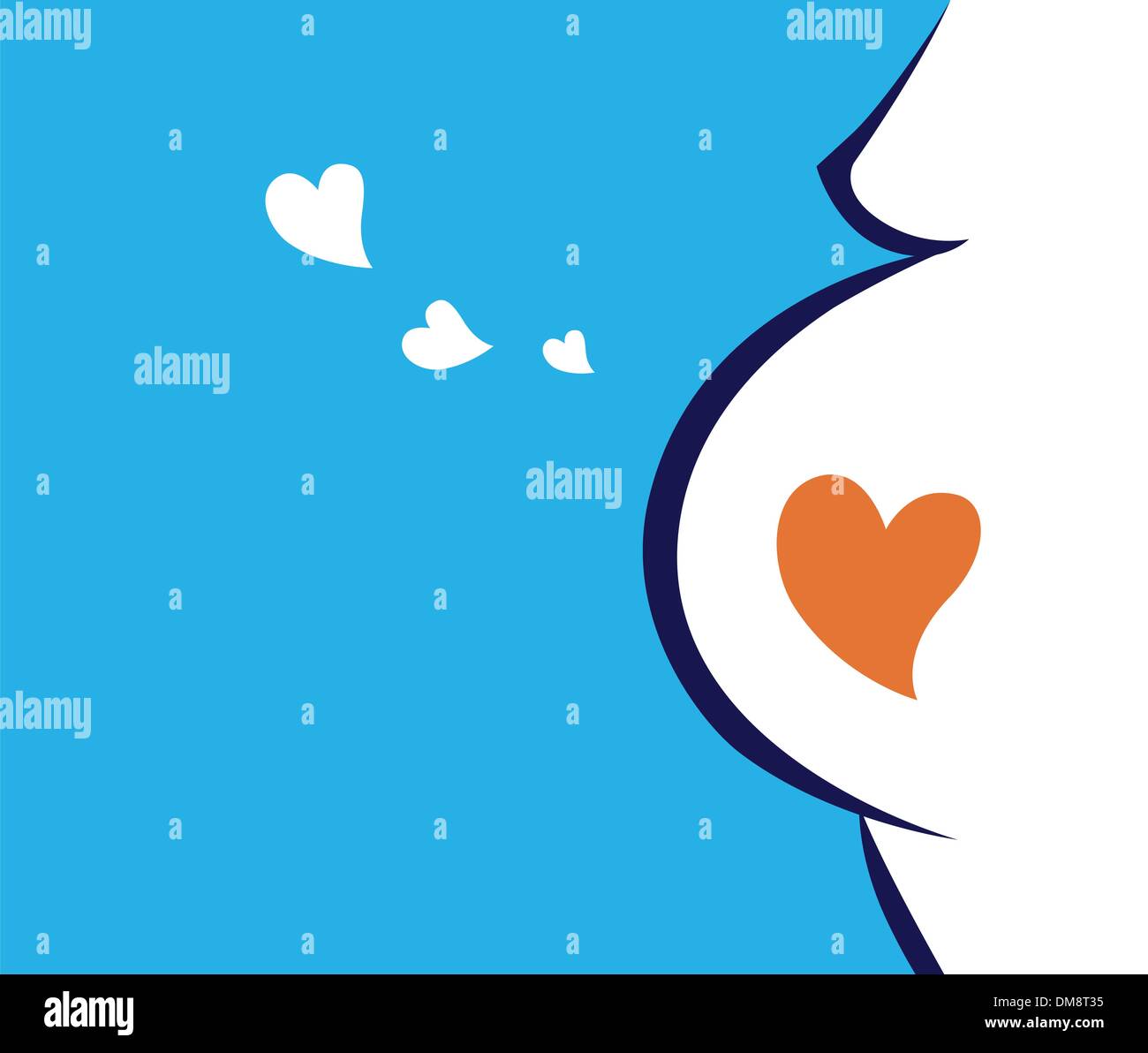 Pregnant woman icon with heart (blue Stock Vector Image & Art - Alamy