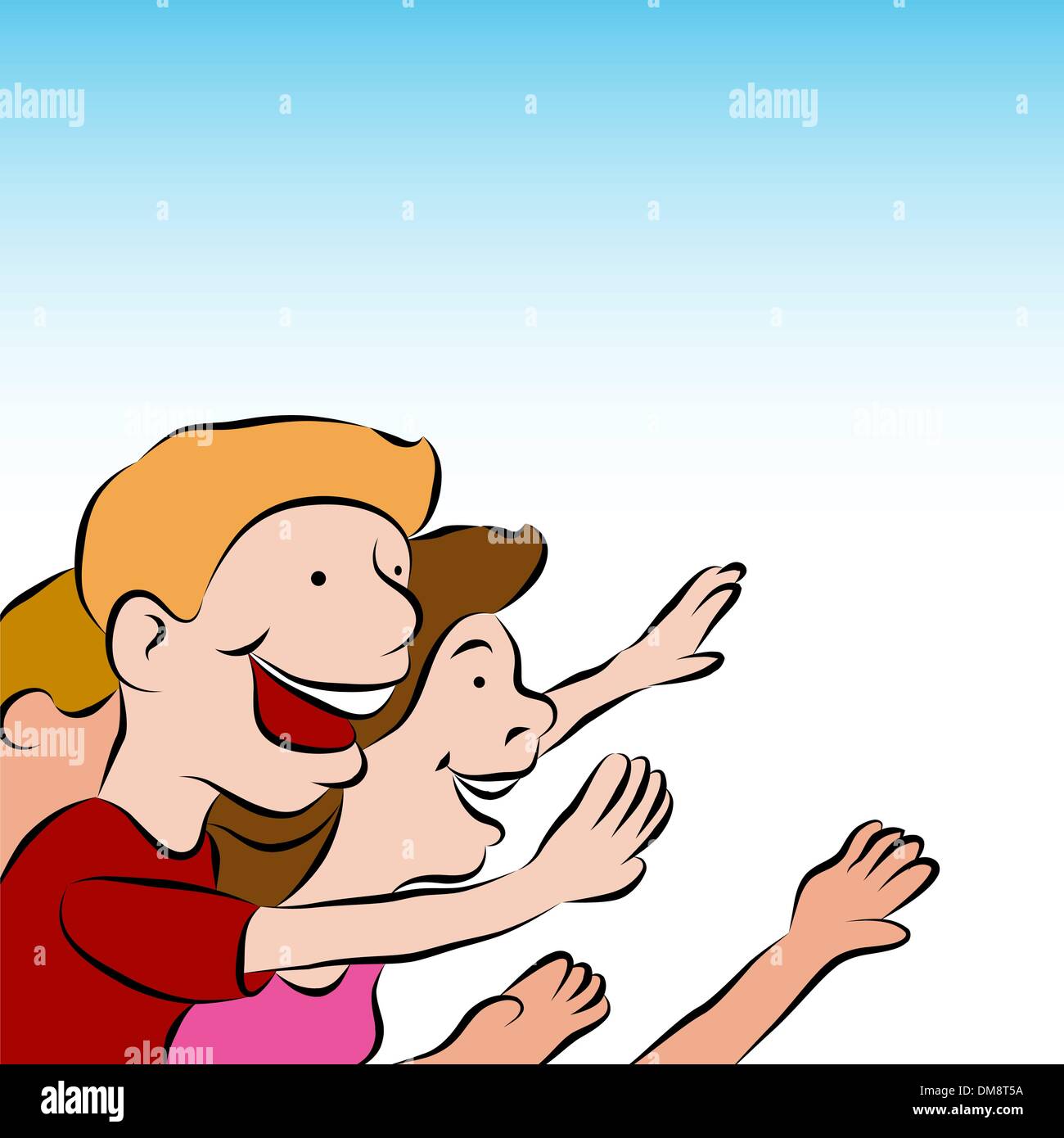 Cartoon people cheering waving hi-res stock photography and images - Alamy
