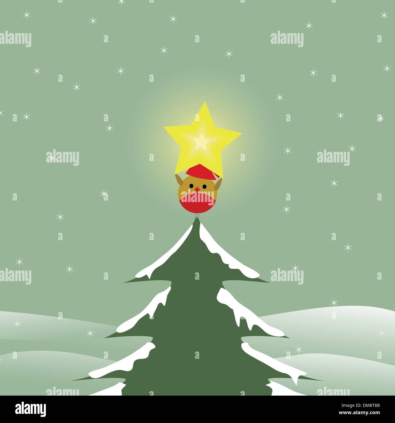 Bird tree snow Stock Vector Images - Alamy