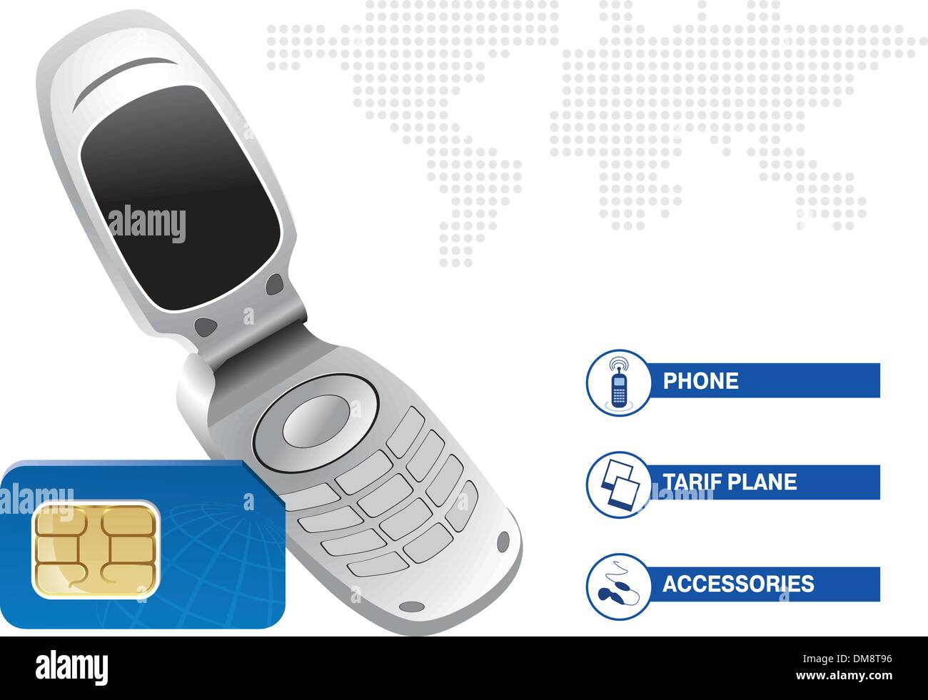 Object on blue mobile Stock Vector Images - Alamy