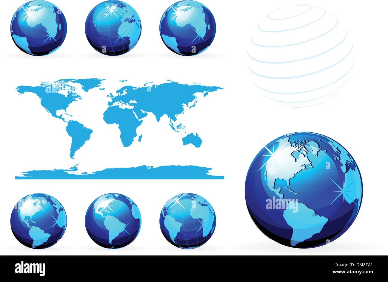 Globe and detail map of the world Stock Vector Image & Art - Alamy