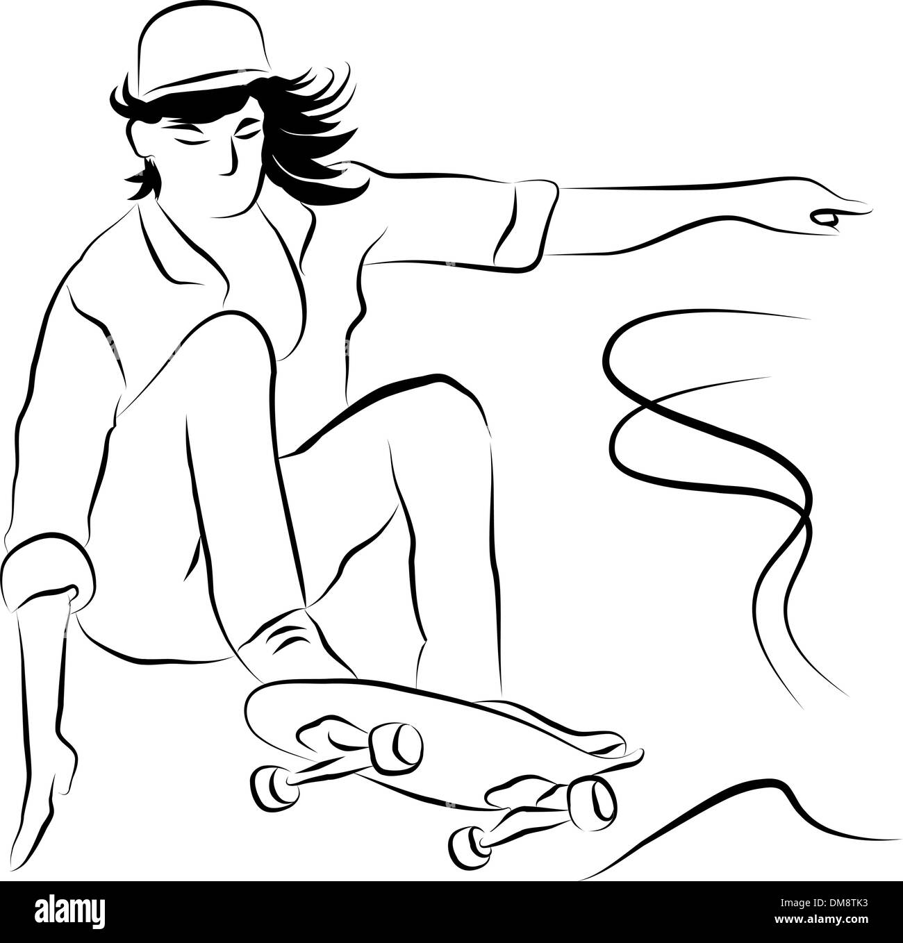 Riding skateboard Black and White Stock Photos & Images - Alamy