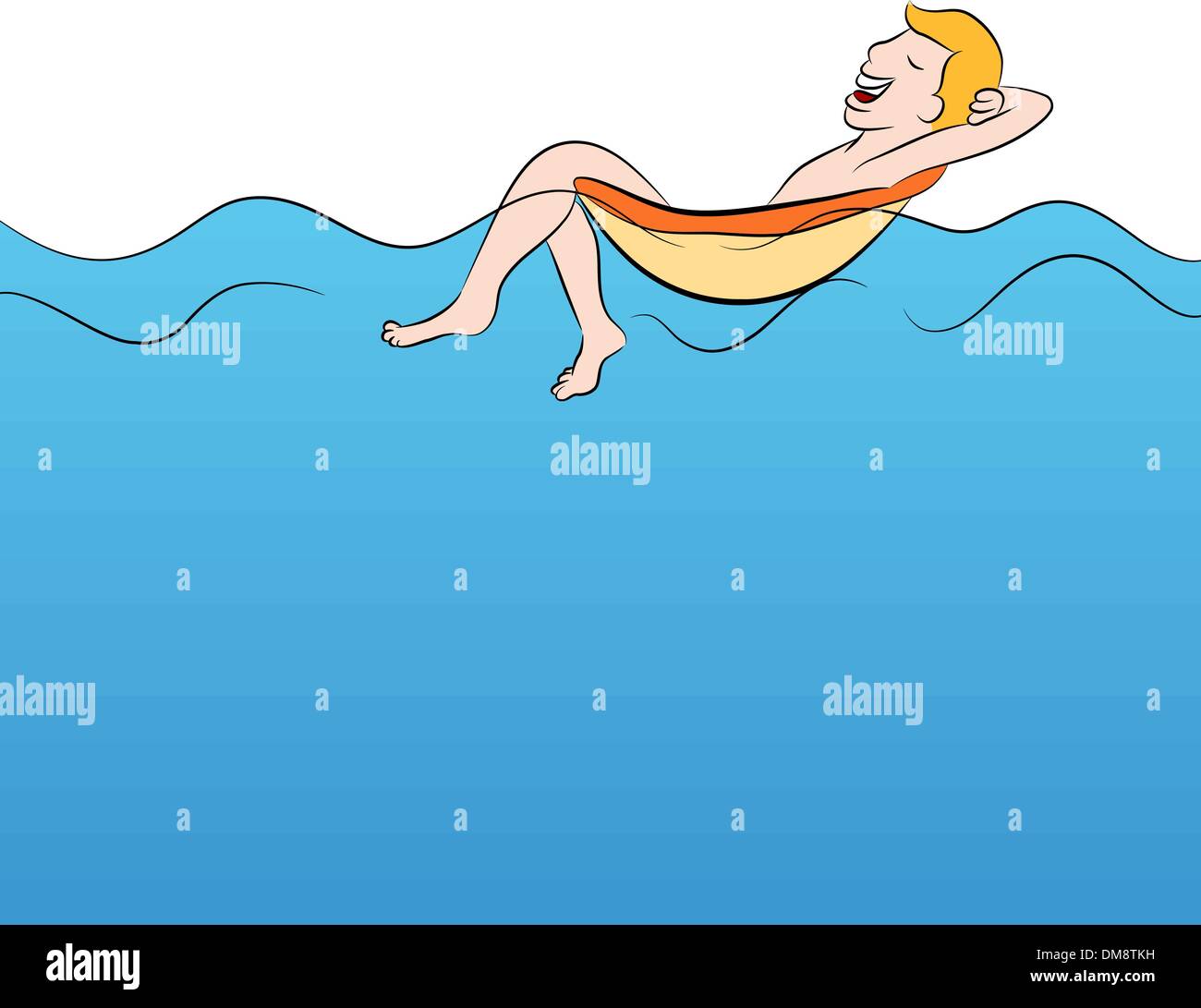 Man Floating in a Pool of Water Stock Vector Image & Art - Alamy