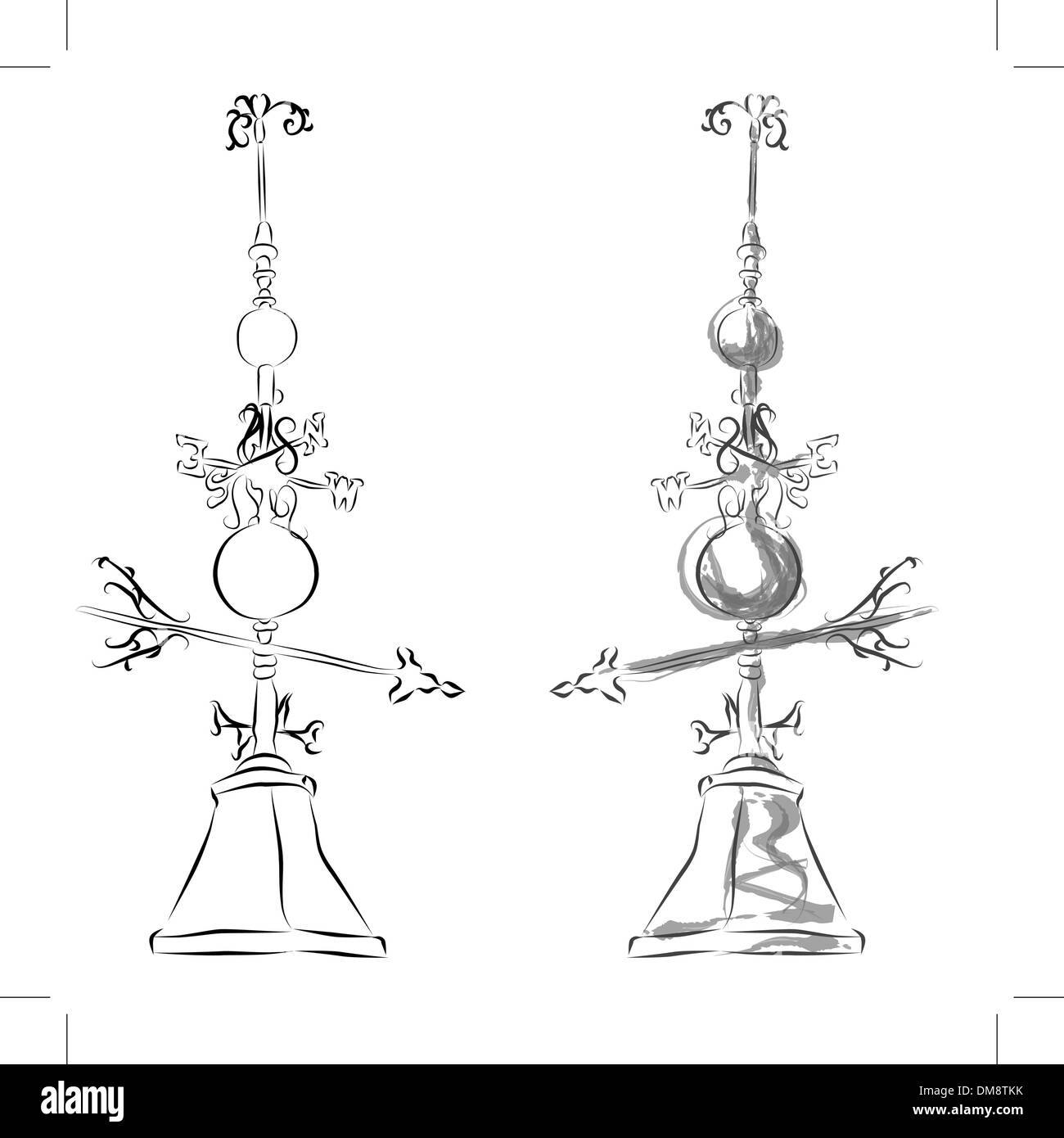 Weathervane Line Drawing Stock Vector Image & Art - Alamy