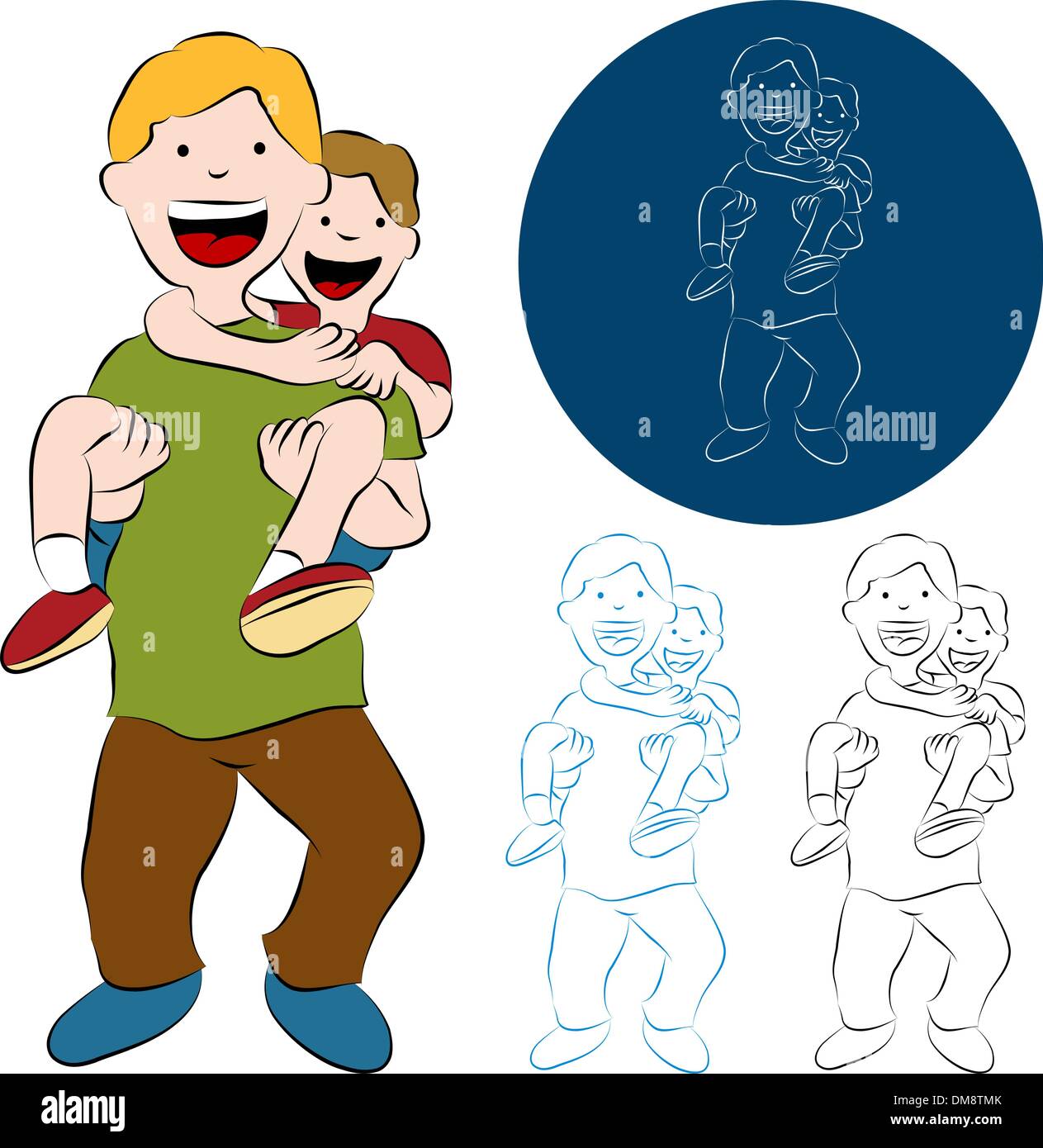 Father Son Piggy Back Ride Stock Vector Image & Art - Alamy