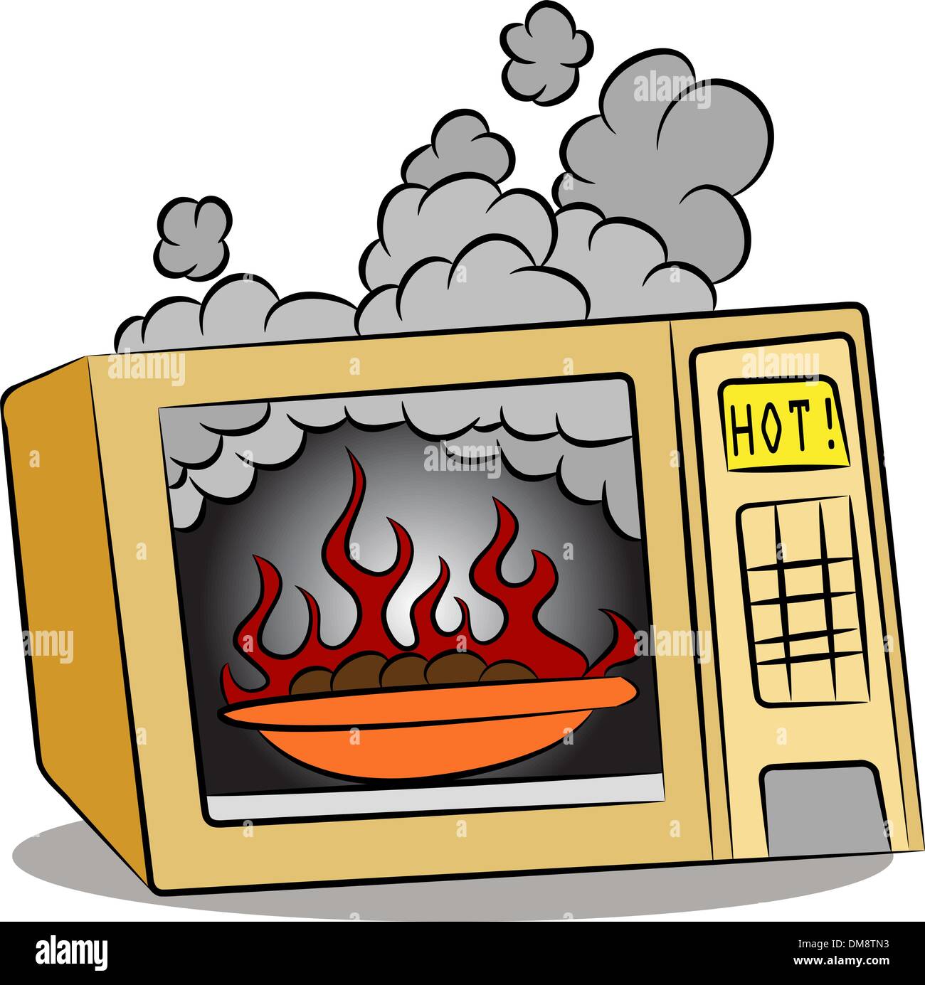 Food Burning In Microwave Oven Stock Vector Image & Art - Alamy