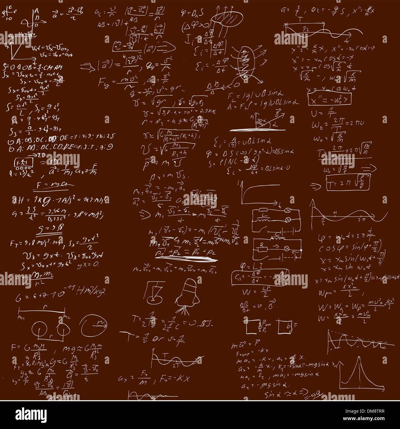 The vector background with physical formulas Stock Vector Image & Art ...