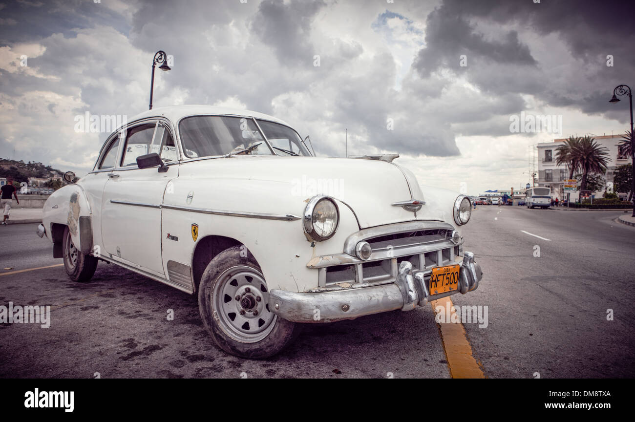 Antique car on the side of the road Stock Photo - Alamy