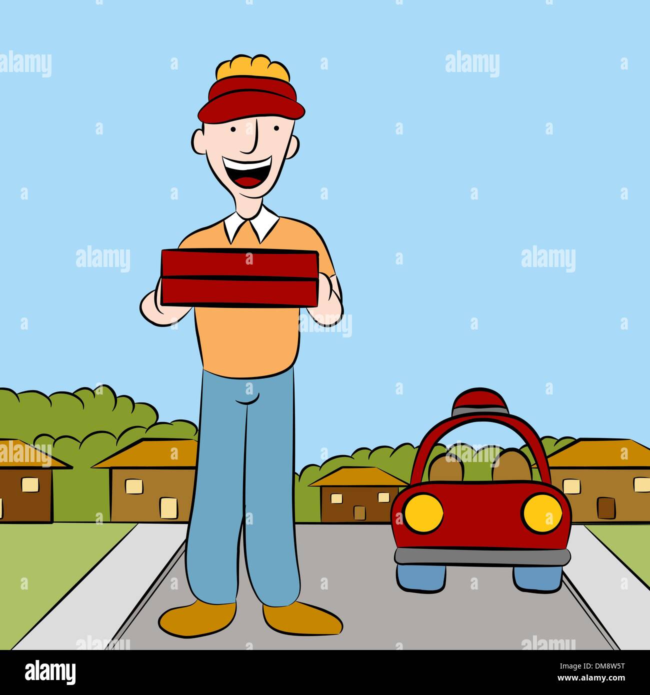 Pizza Delivery Man Stock Vector Image & Art - Alamy