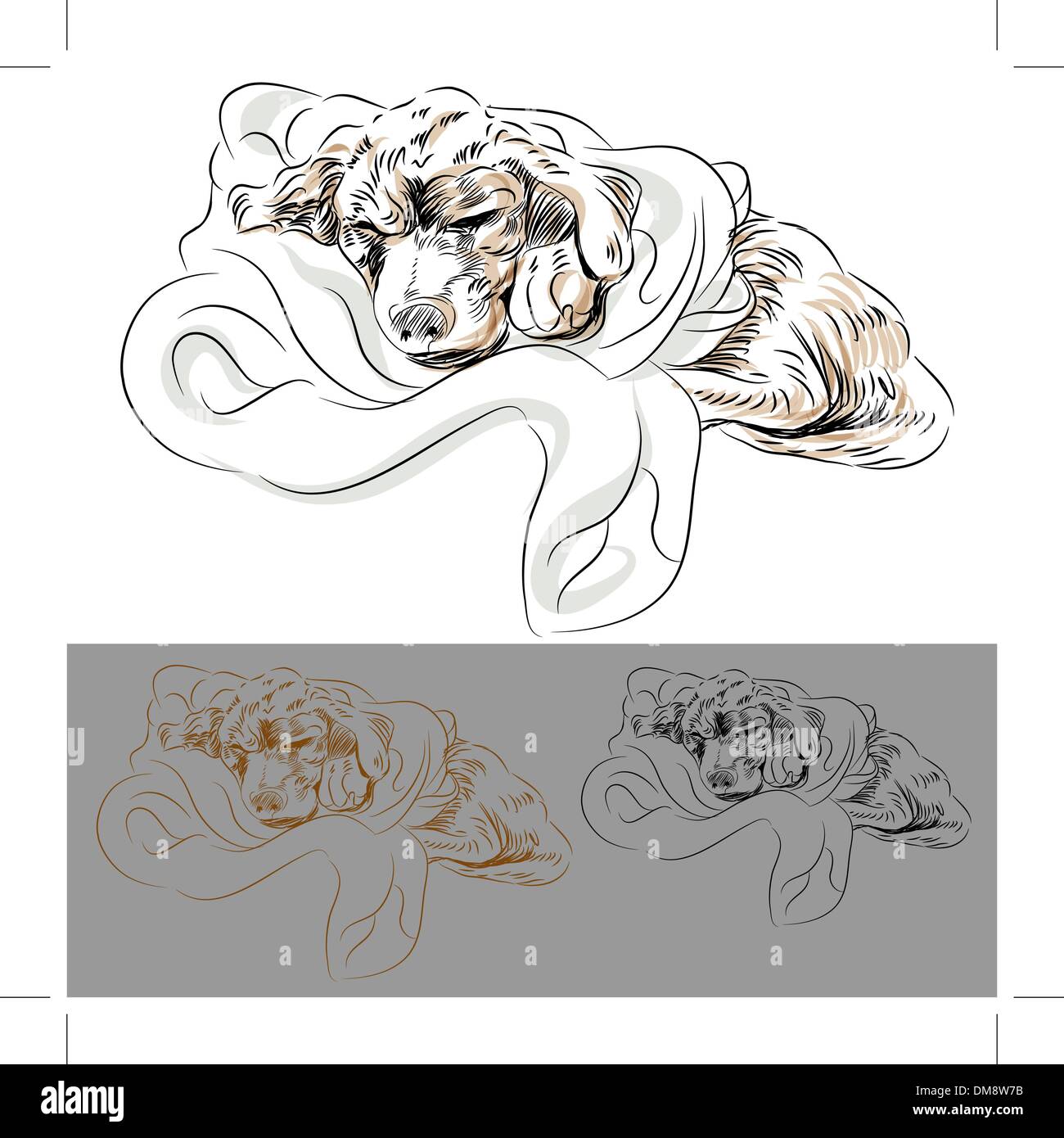 Sleeping dog dog in Stock Vector Images - Alamy