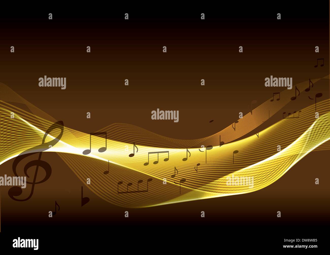 Golden music background with note Stock Vector Image & Art - Alamy
