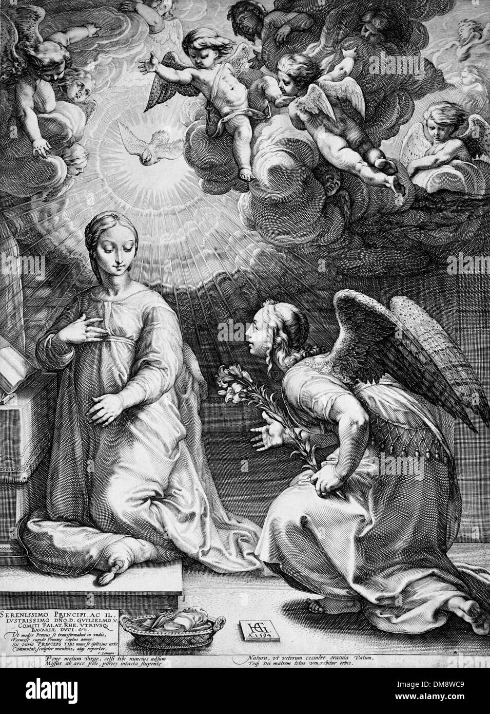 The Annunciation Painting Art Black and White Stock Photos & Images - Alamy