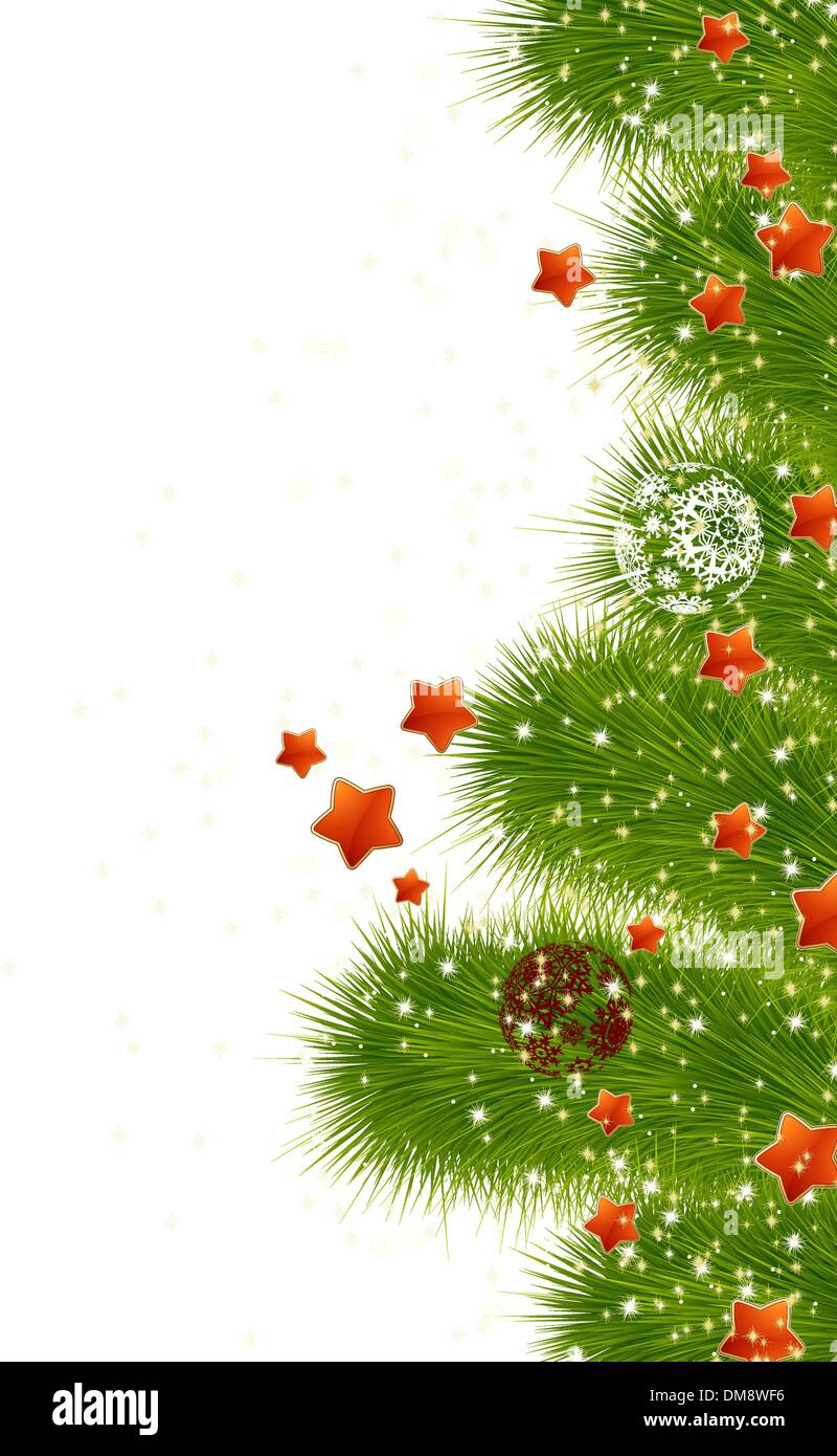 Red christmas baubles pine Stock Vector Images - Alamy