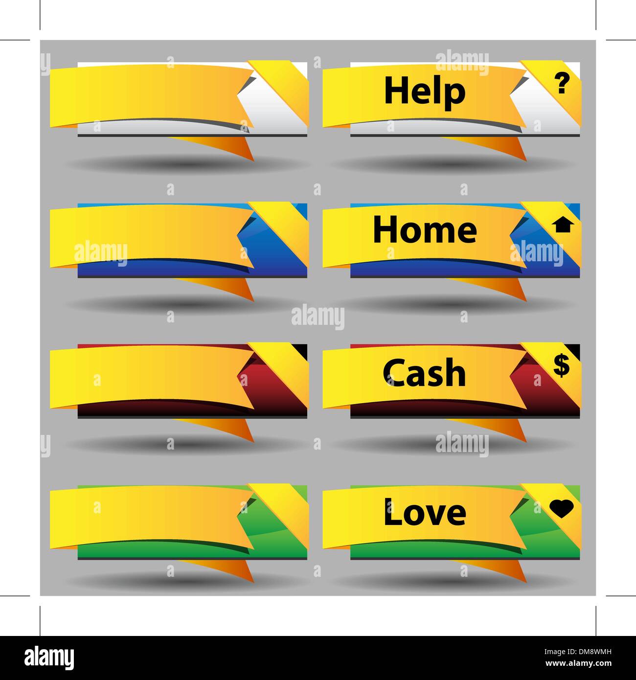 Folded Ribbon Button Set Stock Vector Image & Art - Alamy