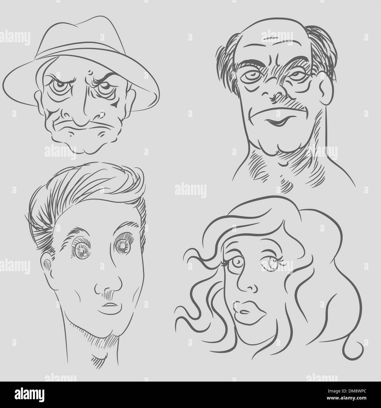 Cartoon Character Faces Stock Vector Image & Art - Alamy