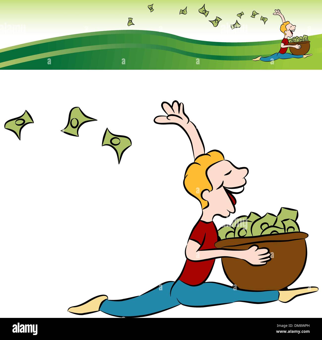 Man Running Tossing Money Stock Vector Image & Art - Alamy