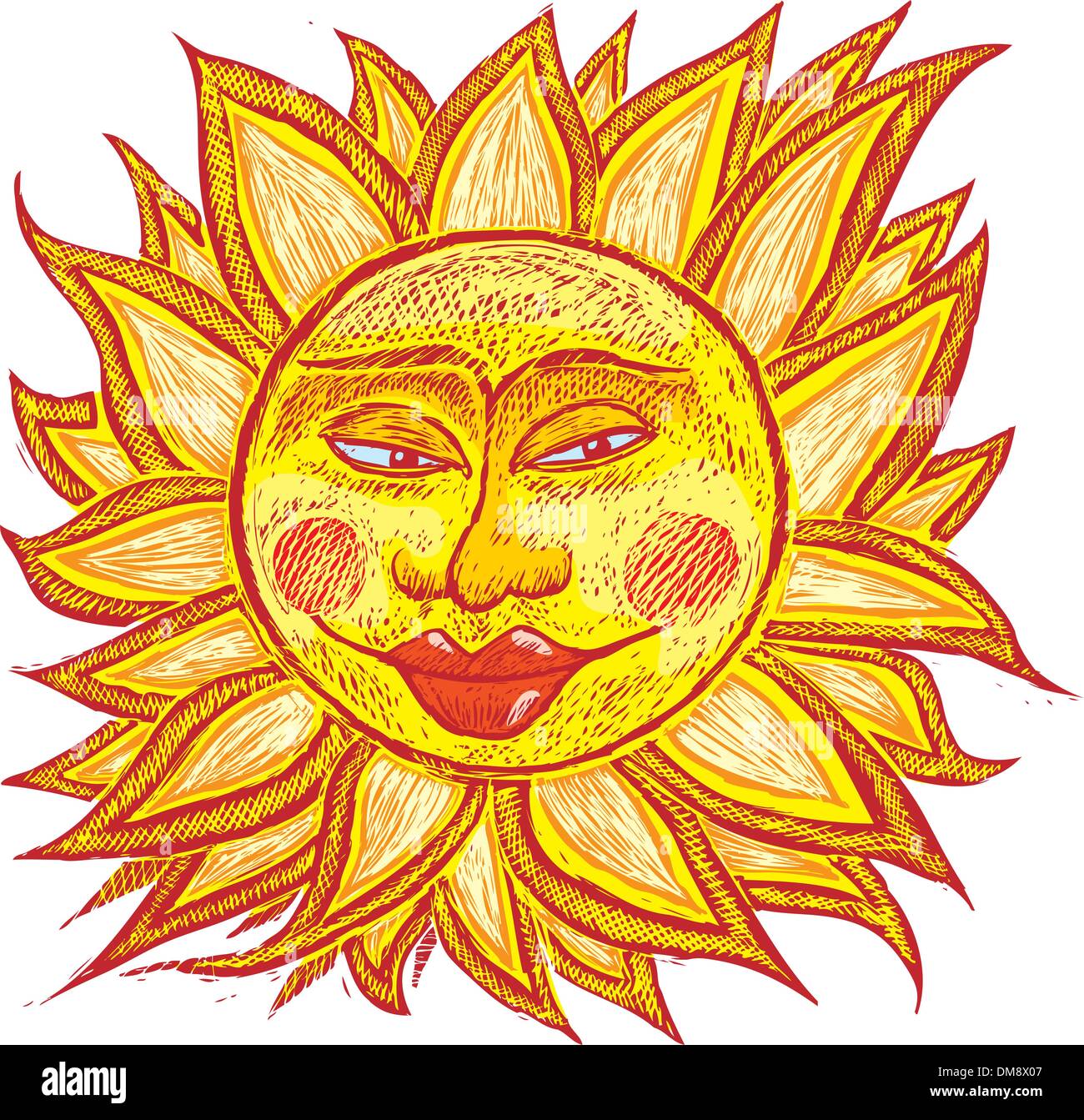 Ancient sun face Stock Vector Images - Alamy