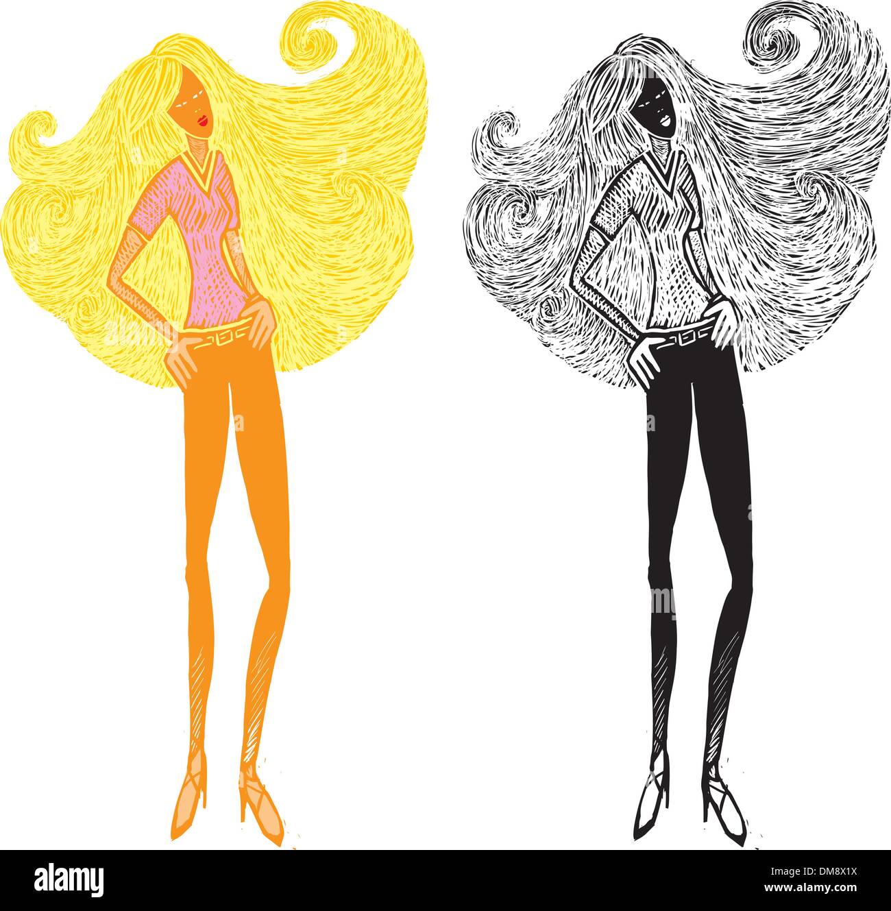 Big hair woman Stock Vector Images - Alamy