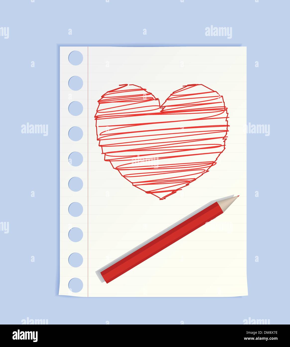 Big pencil drew a heart Stock Vector Image & Art - Alamy