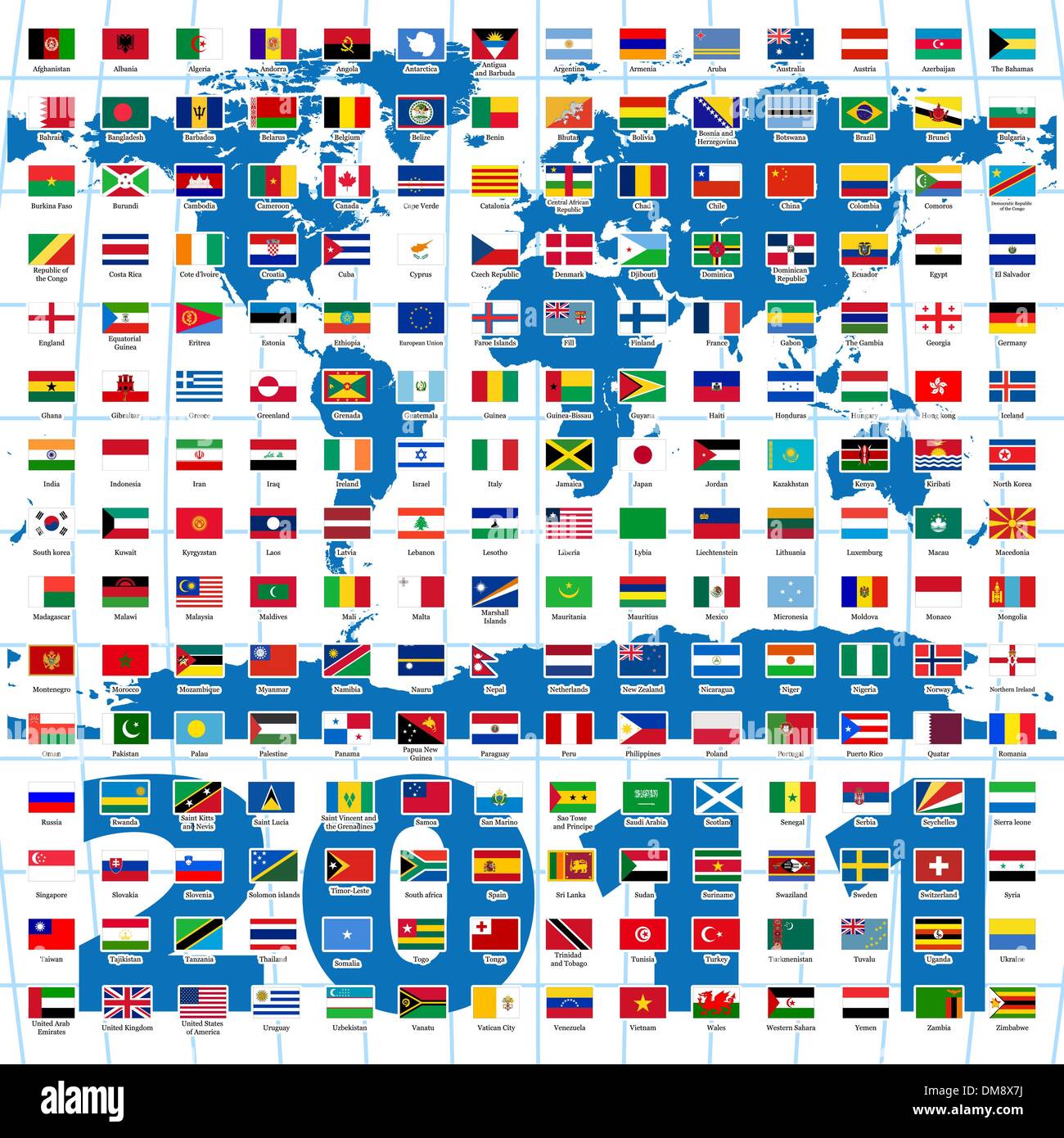2011 Year. Complete set of Flags of the world Stock Vector Image & Art ...