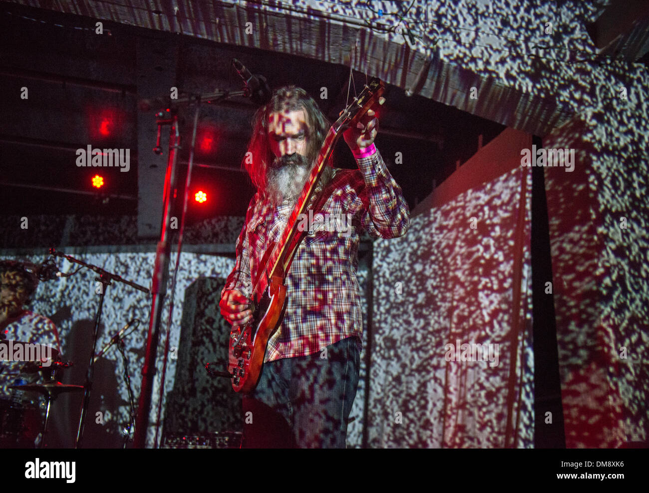 Glasgow, UK. 12th Dec, 2013. Ripley Johnson of Wooden Shjips performs ...