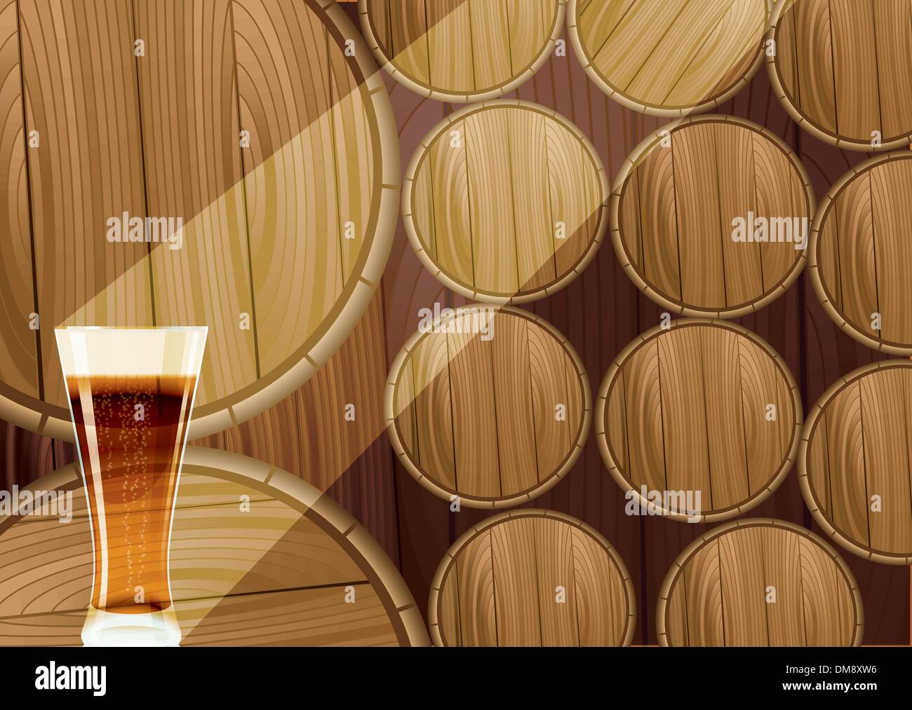 Wooden beer barrels Stock Vector Images - Alamy