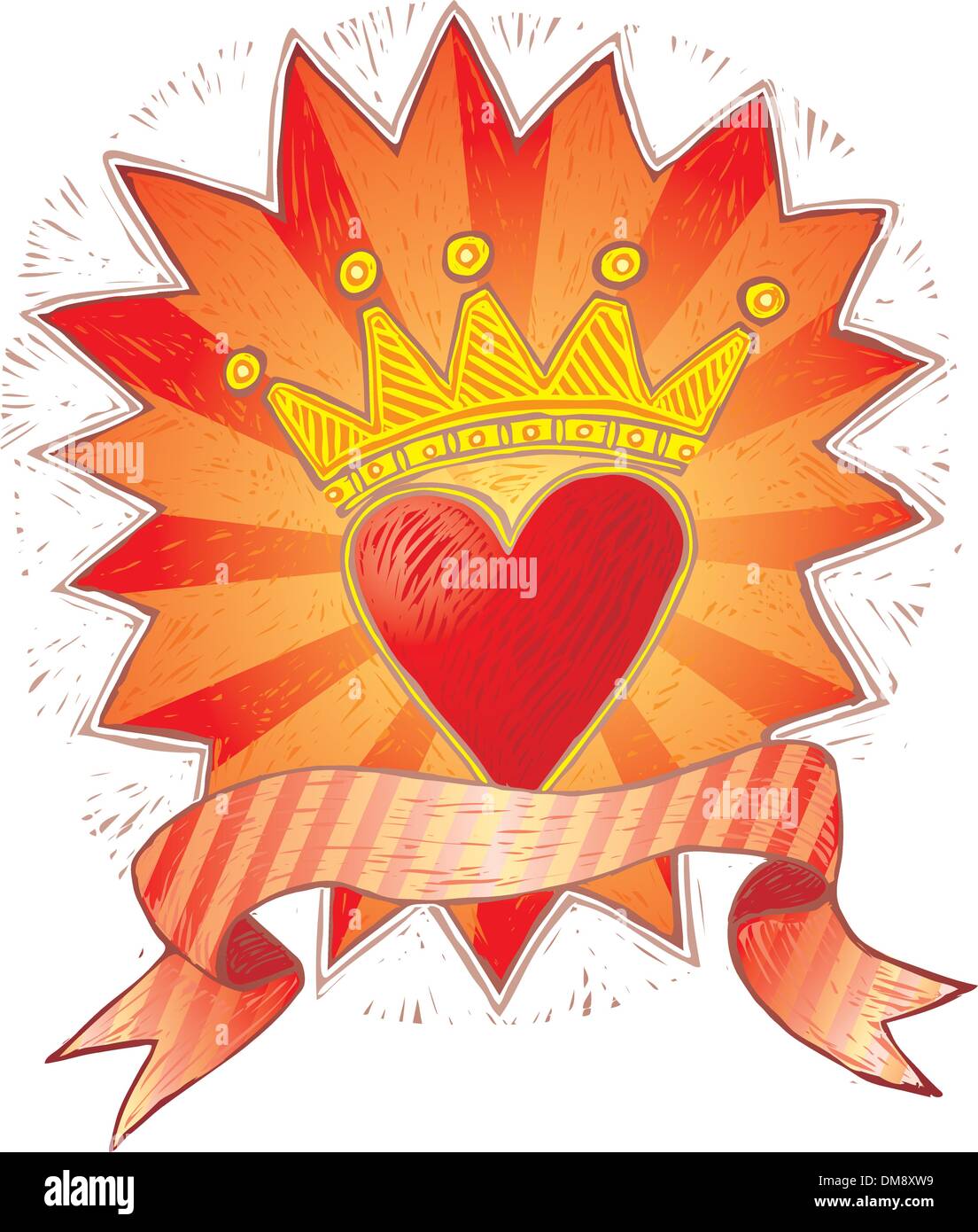 Crowned Heart Stock Vector Image And Art Alamy