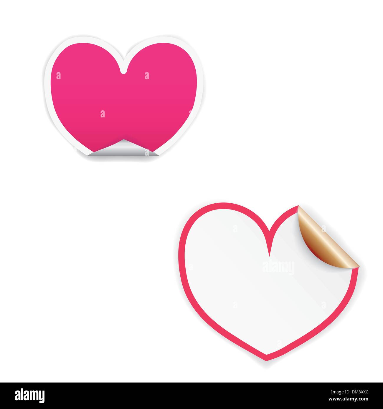Pink And White Heart Labels Stock Vector Image & Art - Alamy