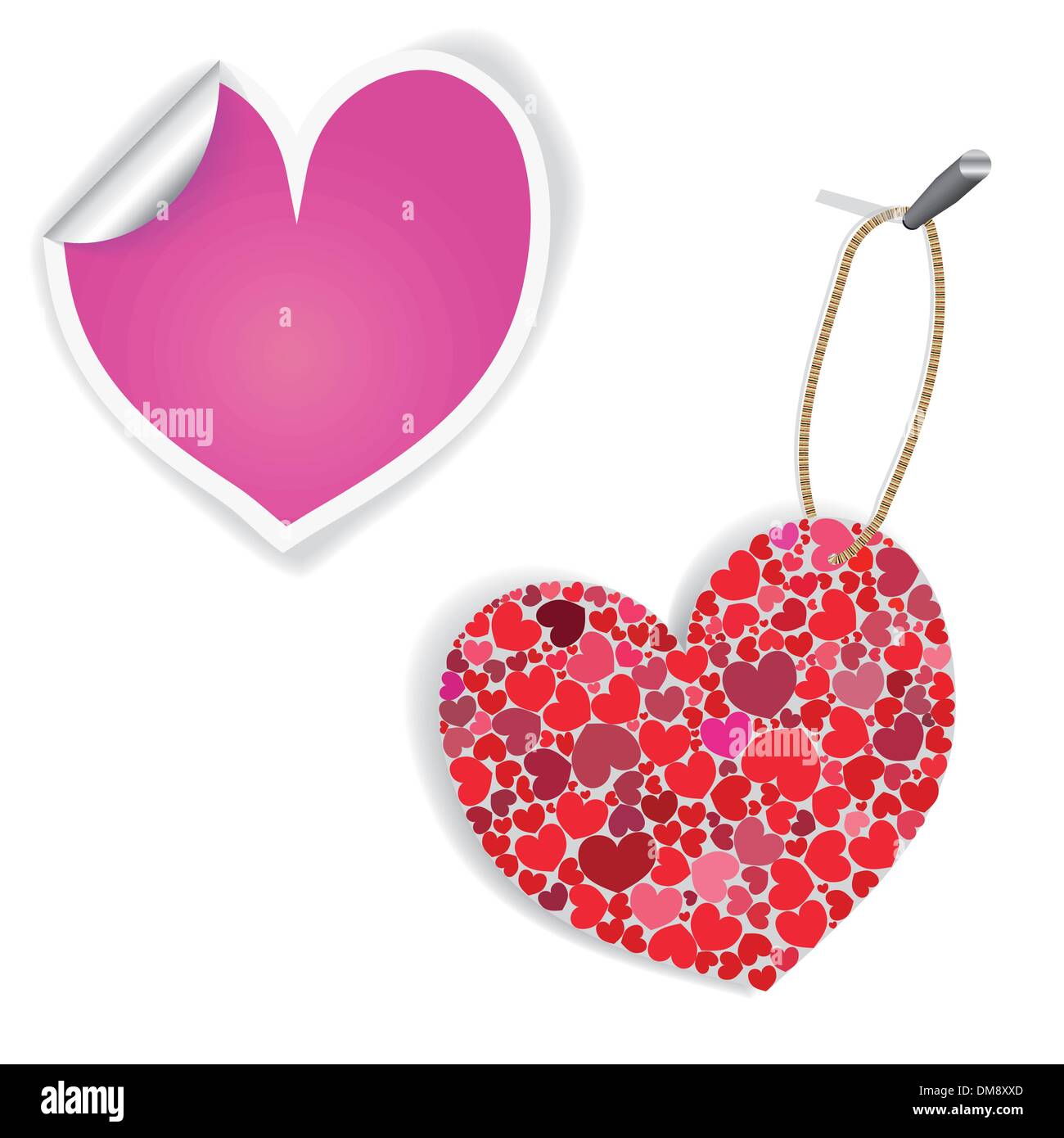 Pink And White Heart Labels Stock Vector Image & Art - Alamy