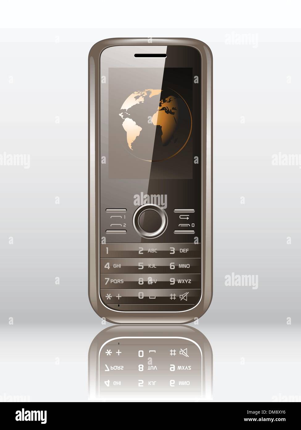 Modern silver mobile phone Stock Vector Images - Alamy