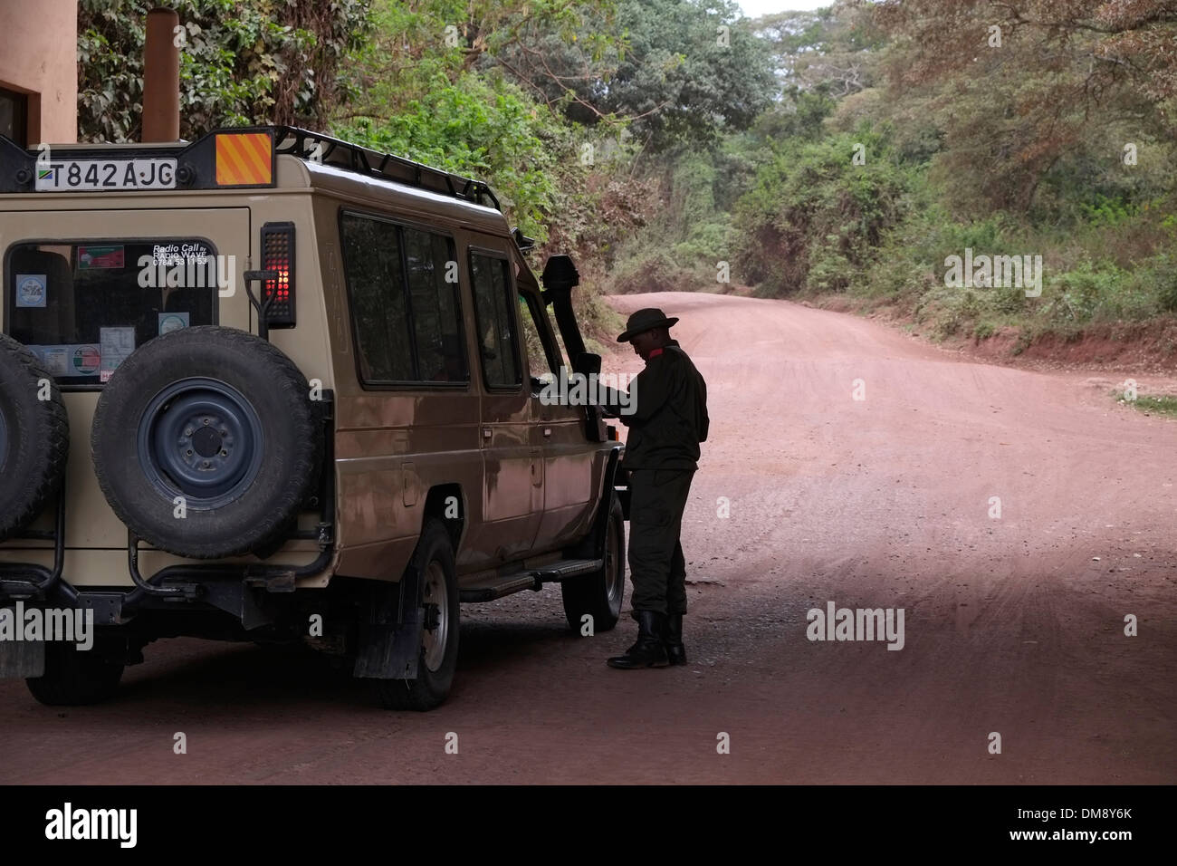 A vehicle being checked up at Loduare southernmost entrance gate into ...
