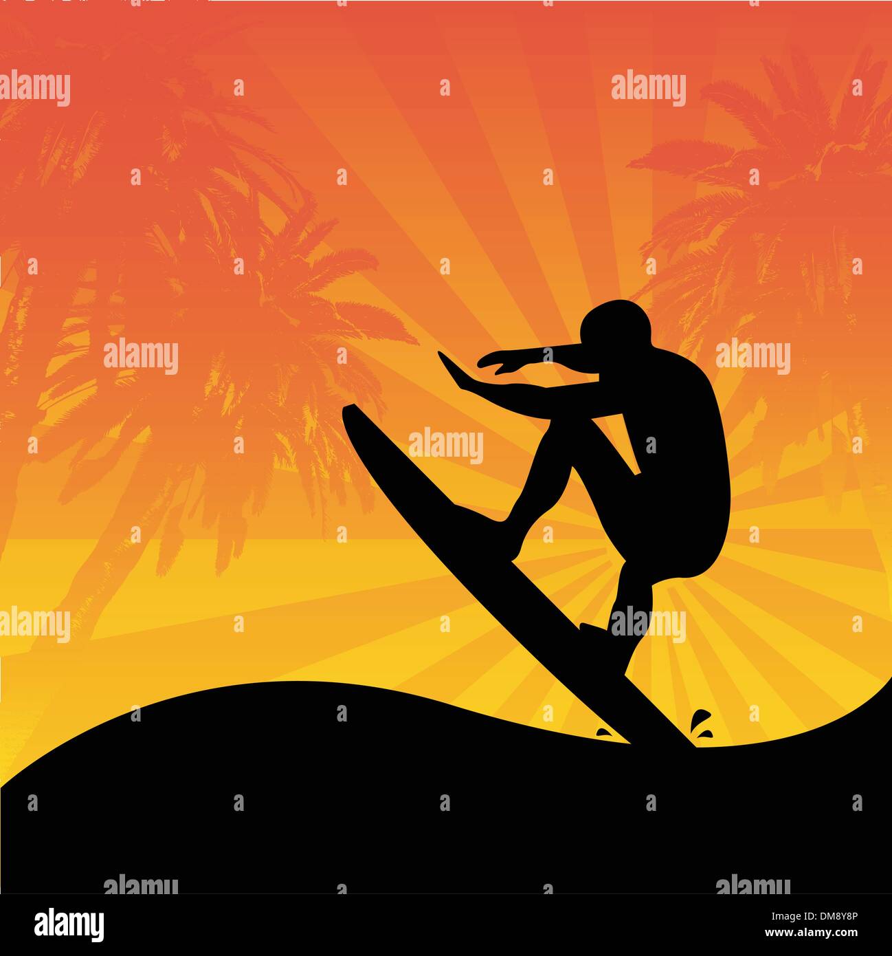 Florida beach surfer Stock Vector Images - Alamy