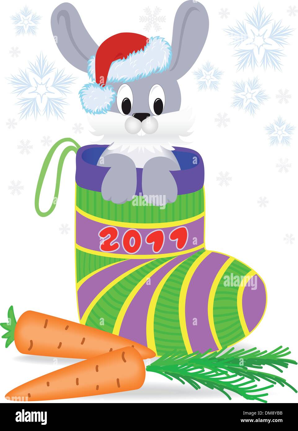 Cute rabbit in christmas Stock Vector Images - Alamy