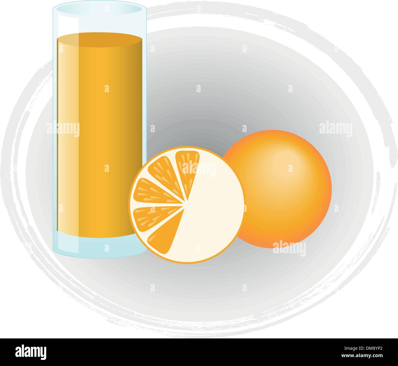 Orange juice glass fruits Stock Vector Images - Alamy