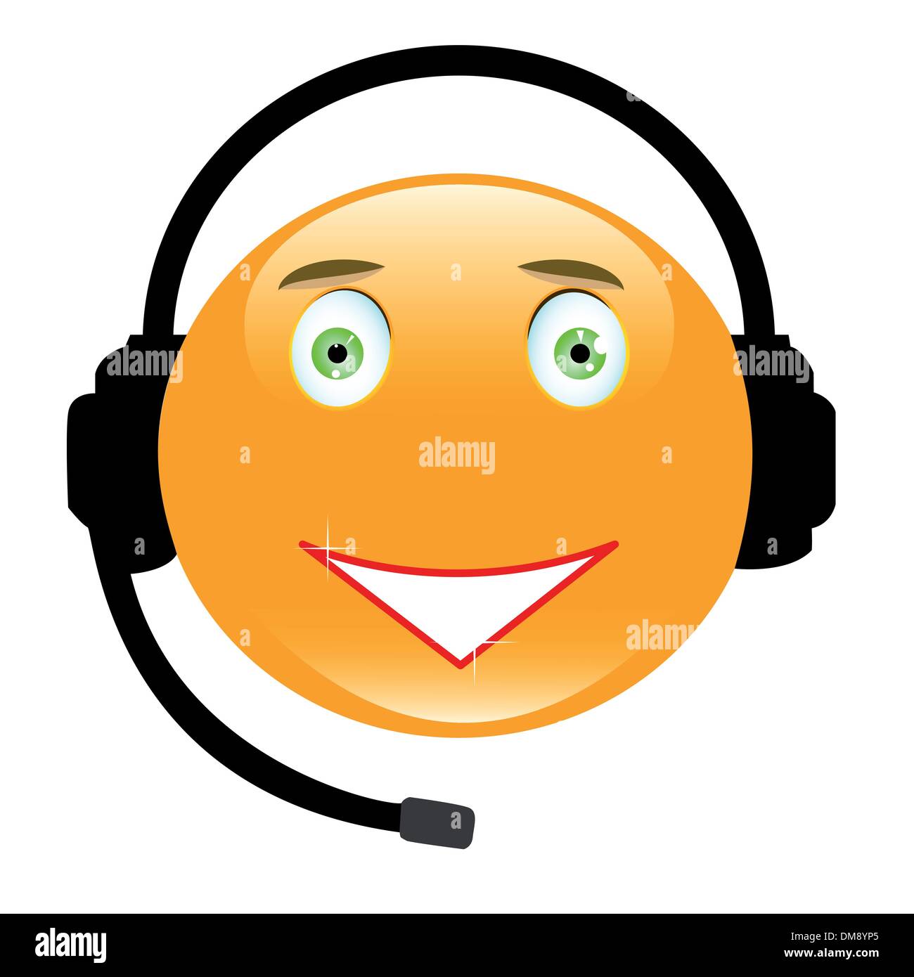 Wearing headset Stock Vector Images - Alamy
