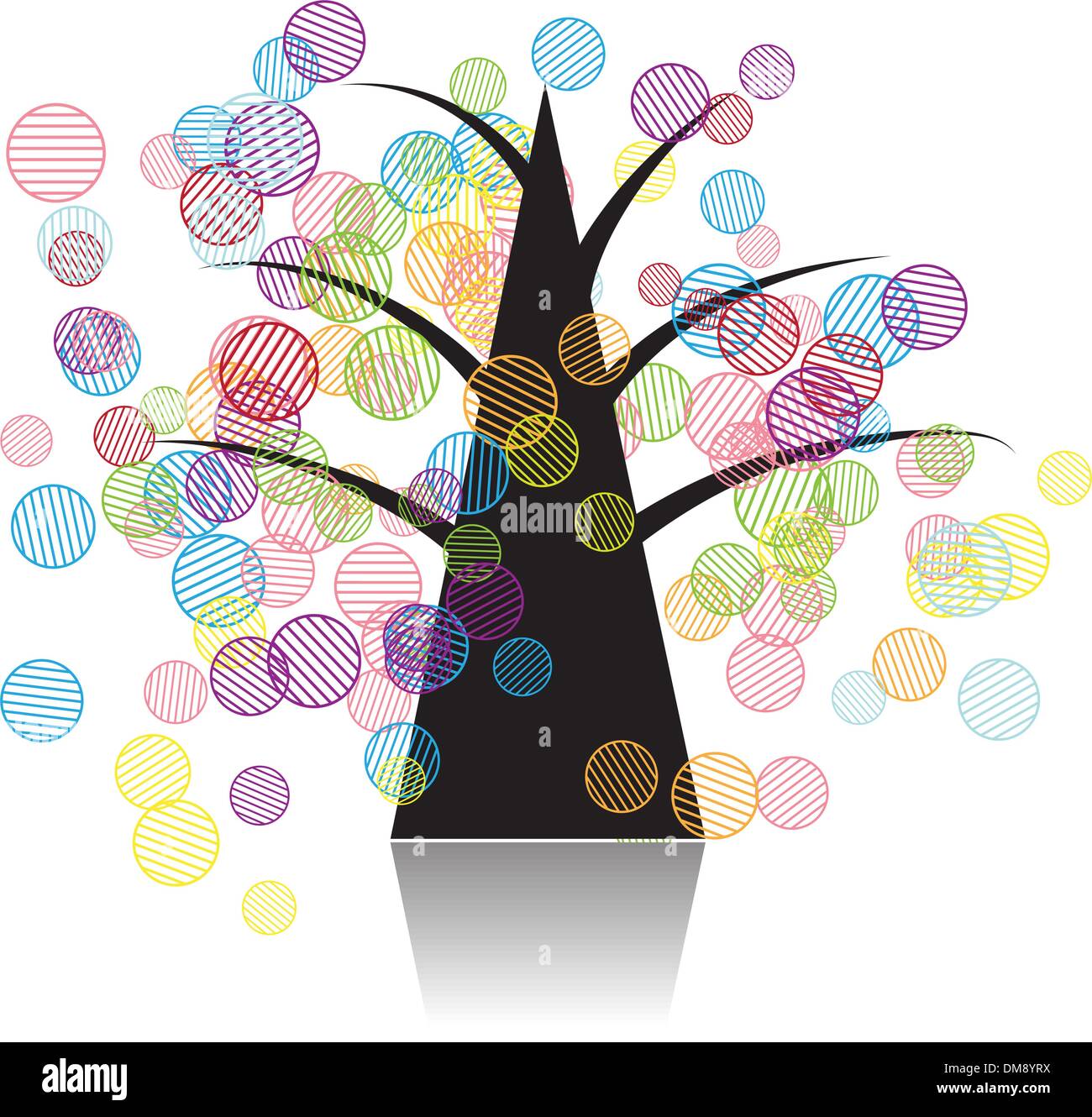 Orange art tree painting Stock Vector Images - Alamy