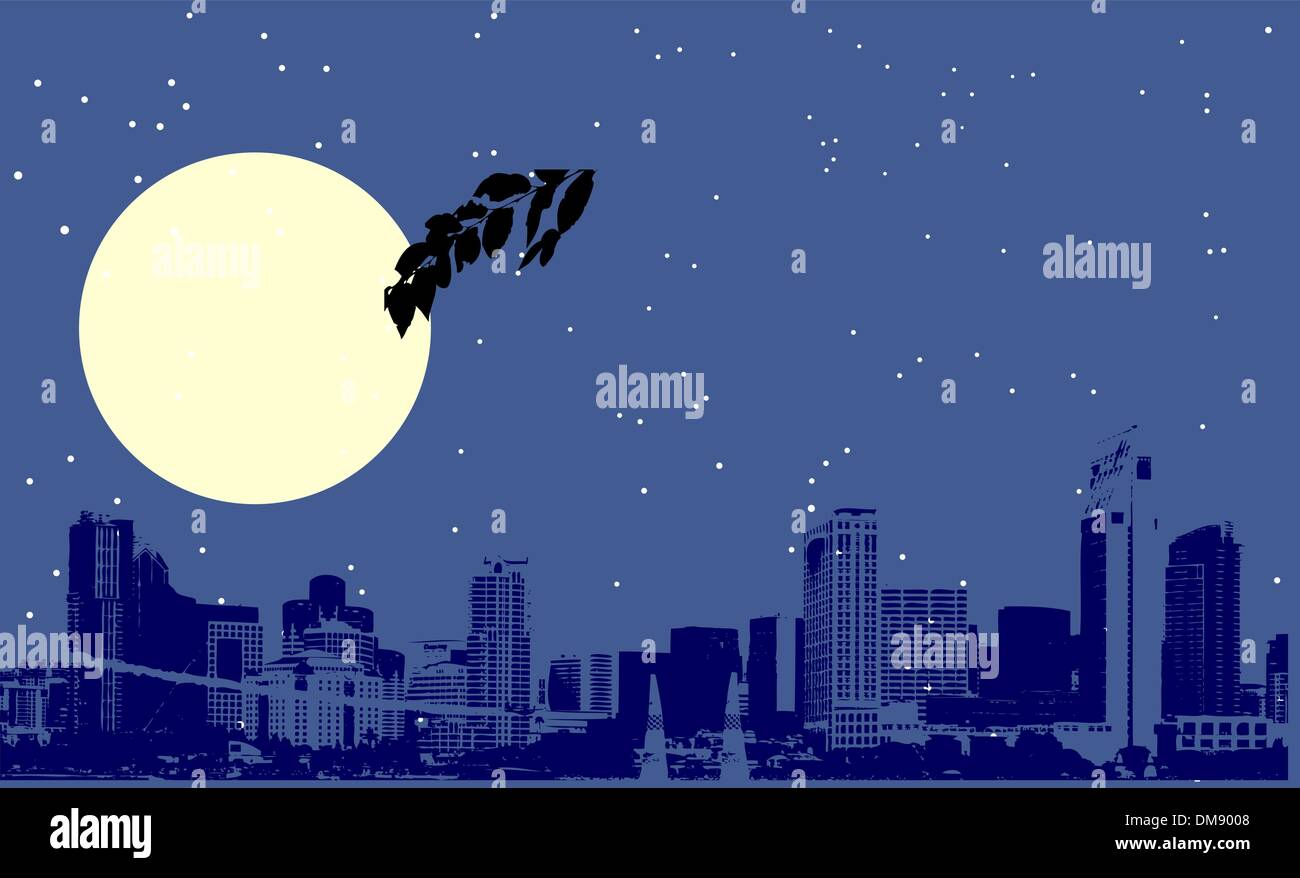 Night street art Stock Vector Images - Alamy