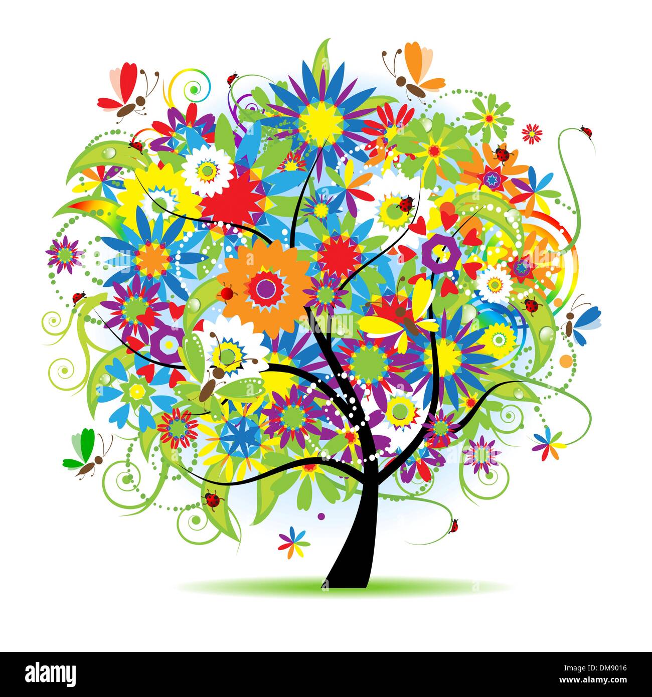 Floral tree beautiful Stock Vector Image & Art - Alamy