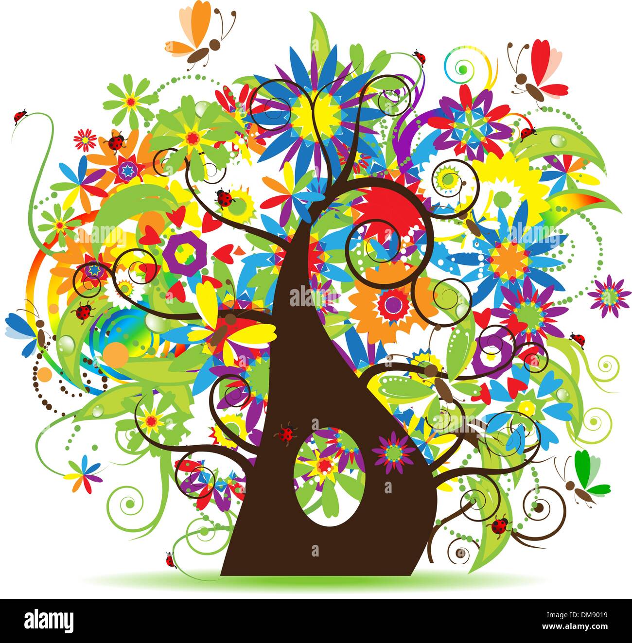 Floral tree beautiful Stock Vector Image & Art - Alamy