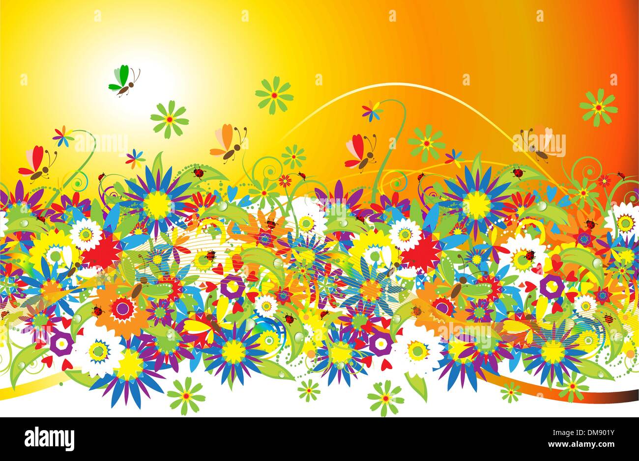 Rainbow sunset beautiful background Stock Vector Images - Alamy