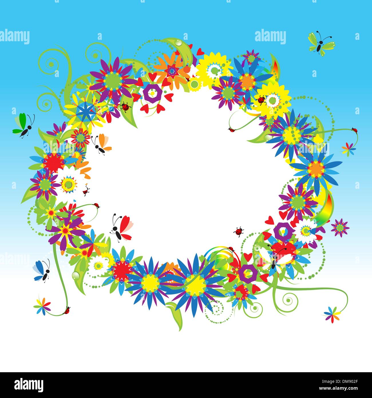 Floral frame, summer illustration Stock Vector Image & Art - Alamy
