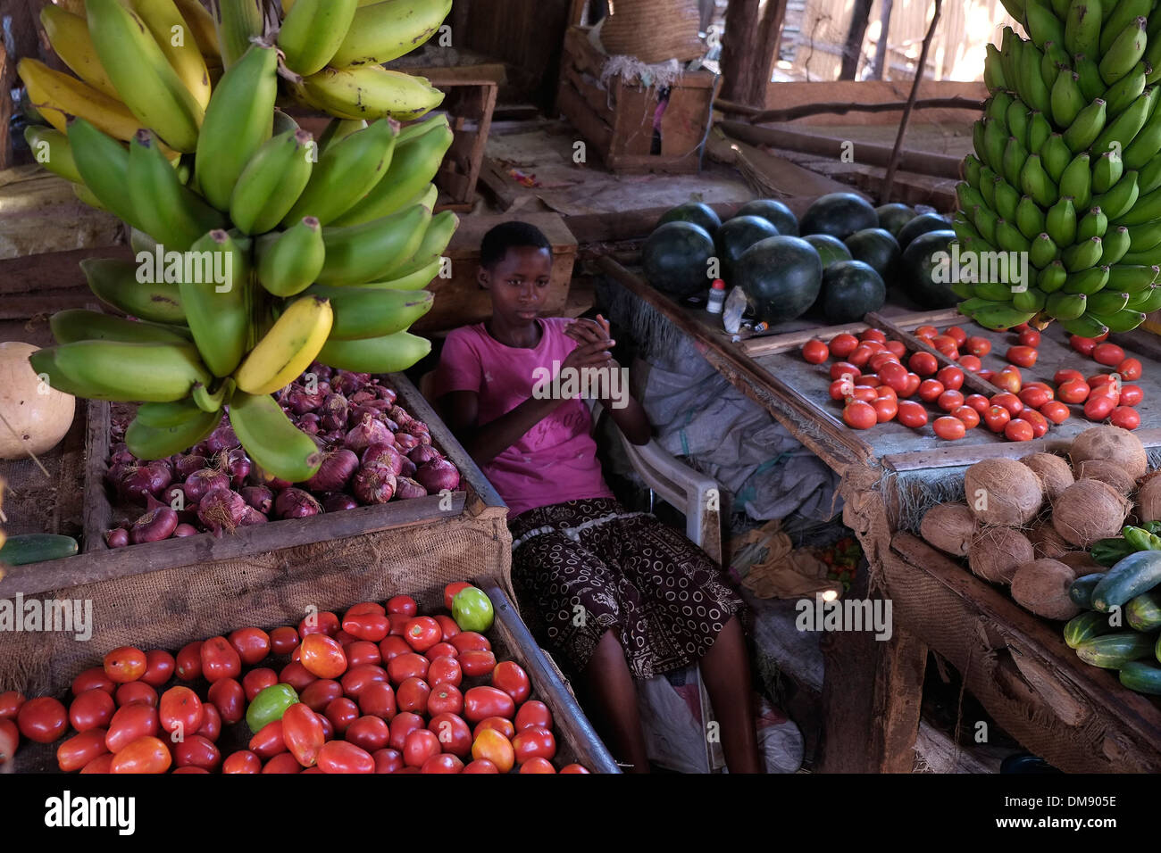 Market scene in Karatu village at the Arusha Region of northern ...