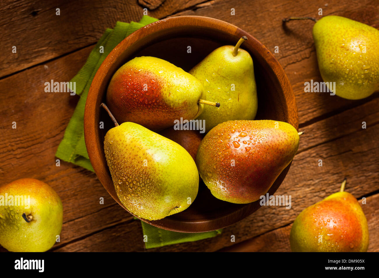 Green Organic Healthy Pears Ripe and Ready to Eat Stock Photo - Alamy