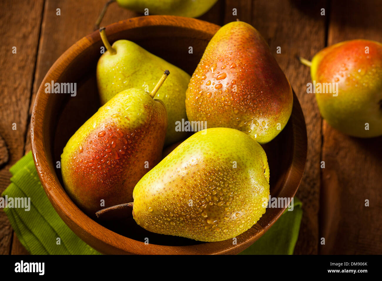Green Organic Healthy Pears Ripe and Ready to Eat Stock Photo - Alamy