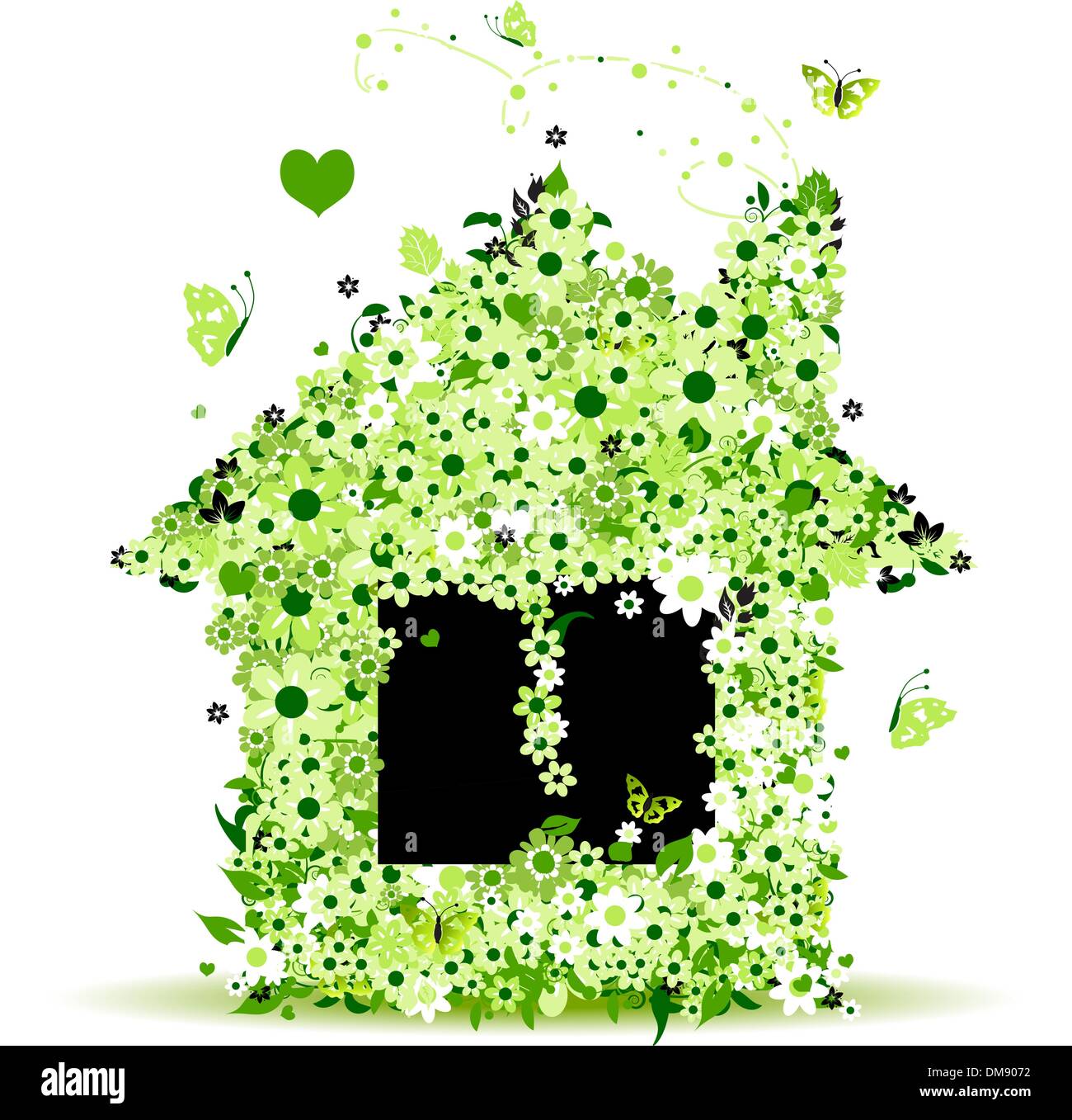 Floral house, vector illustration for your design Stock Vector Image ...