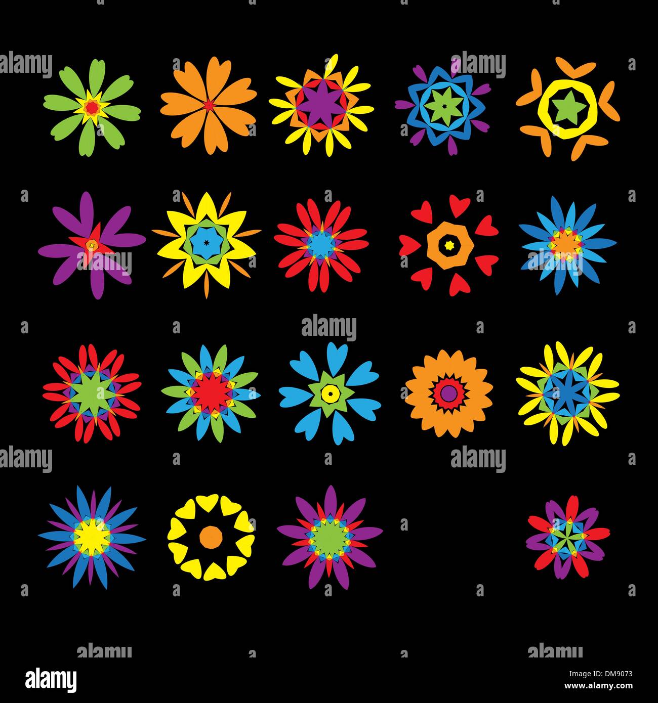 Flowers set color collection Stock Vector Images - Alamy