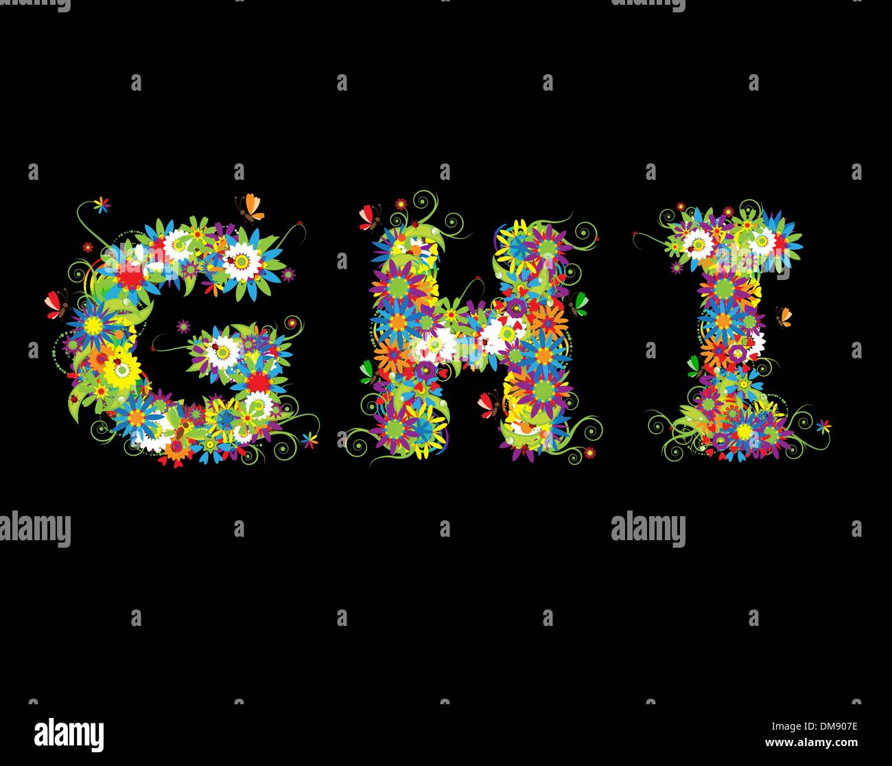 Alfabet, floral design. See also letters in my gallery Stock Vector ...